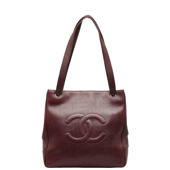 CHANEL | Bags | Chanel Big Coco Mark Tote Bag Wine Red | Poshmark